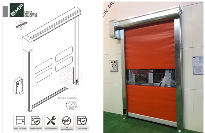 Nueva puerta DYNAMICROLL MS 150 autorreparable para proteger maquinarias o líneas de producción